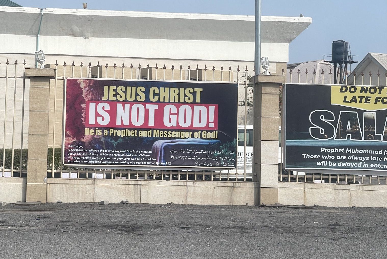 Lagos Mosque Takes Down 'Jesus Christ Is Not God' Banner After Backlash ...